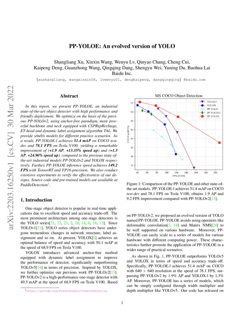 PP-YOLOE: An evolved version of YOLO | DeepAI
