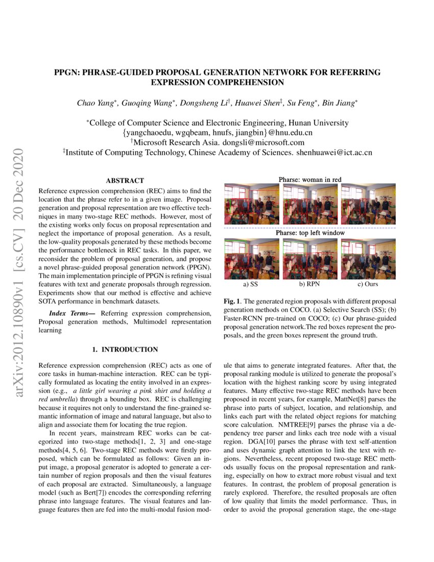 PPGN: Phrase-Guided Proposal Generation Network For Referring Expression Comprehension | DeepAI