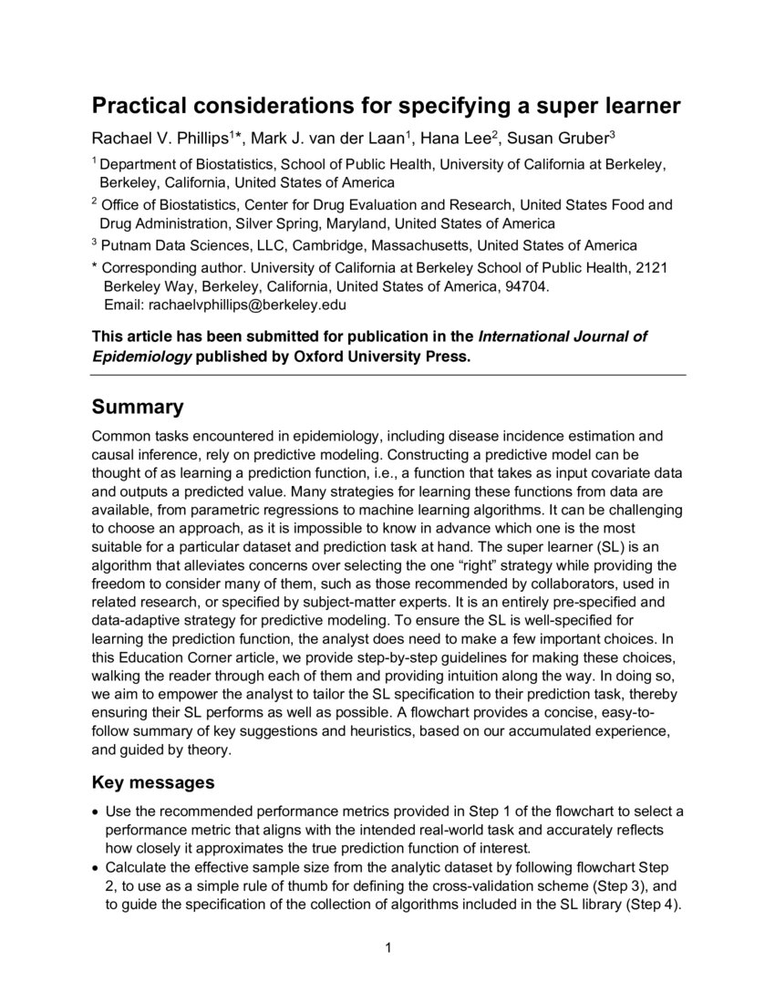 Practical considerations for specifying a super learner | DeepAI