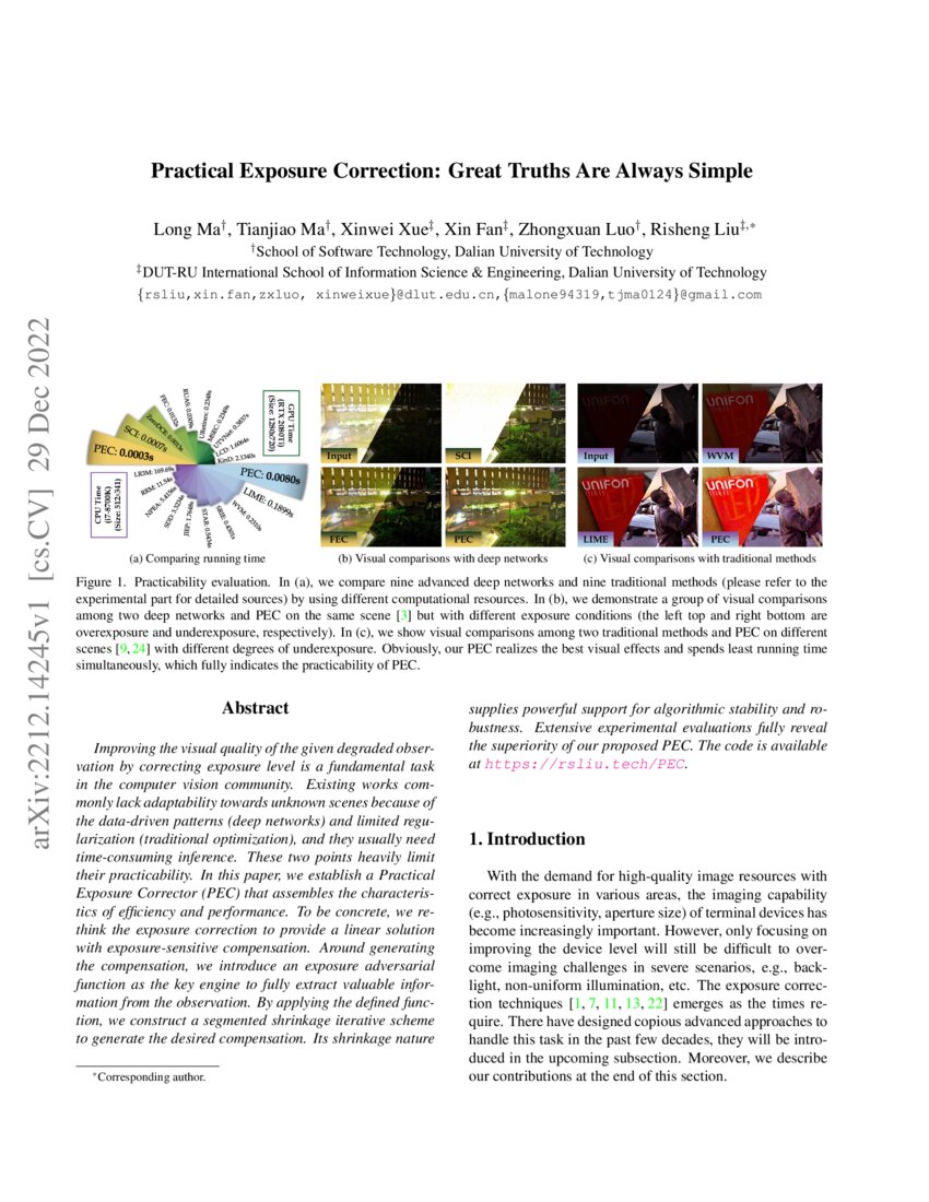 Practical Exposure Correction: Great Truths Are Always Simple | DeepAI