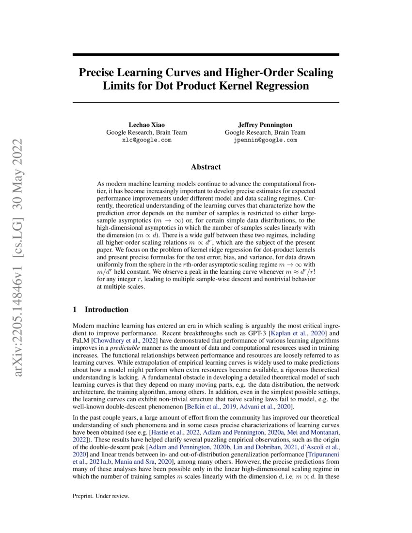 Precise Learning Curves and Higher-Order Scaling Limits for Dot Product ...