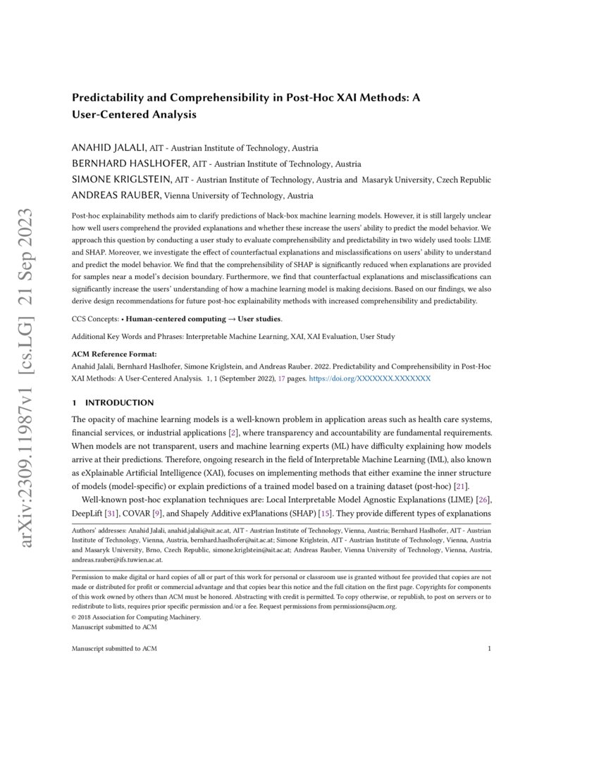 Predictability and Comprehensibility in Post-Hoc XAI Methods: A User ...