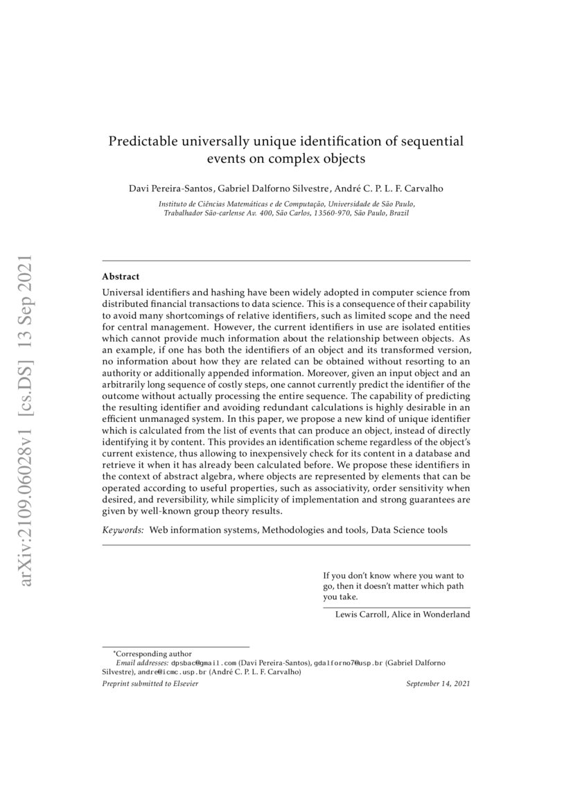 Predictable universally unique identification of sequential events on ...