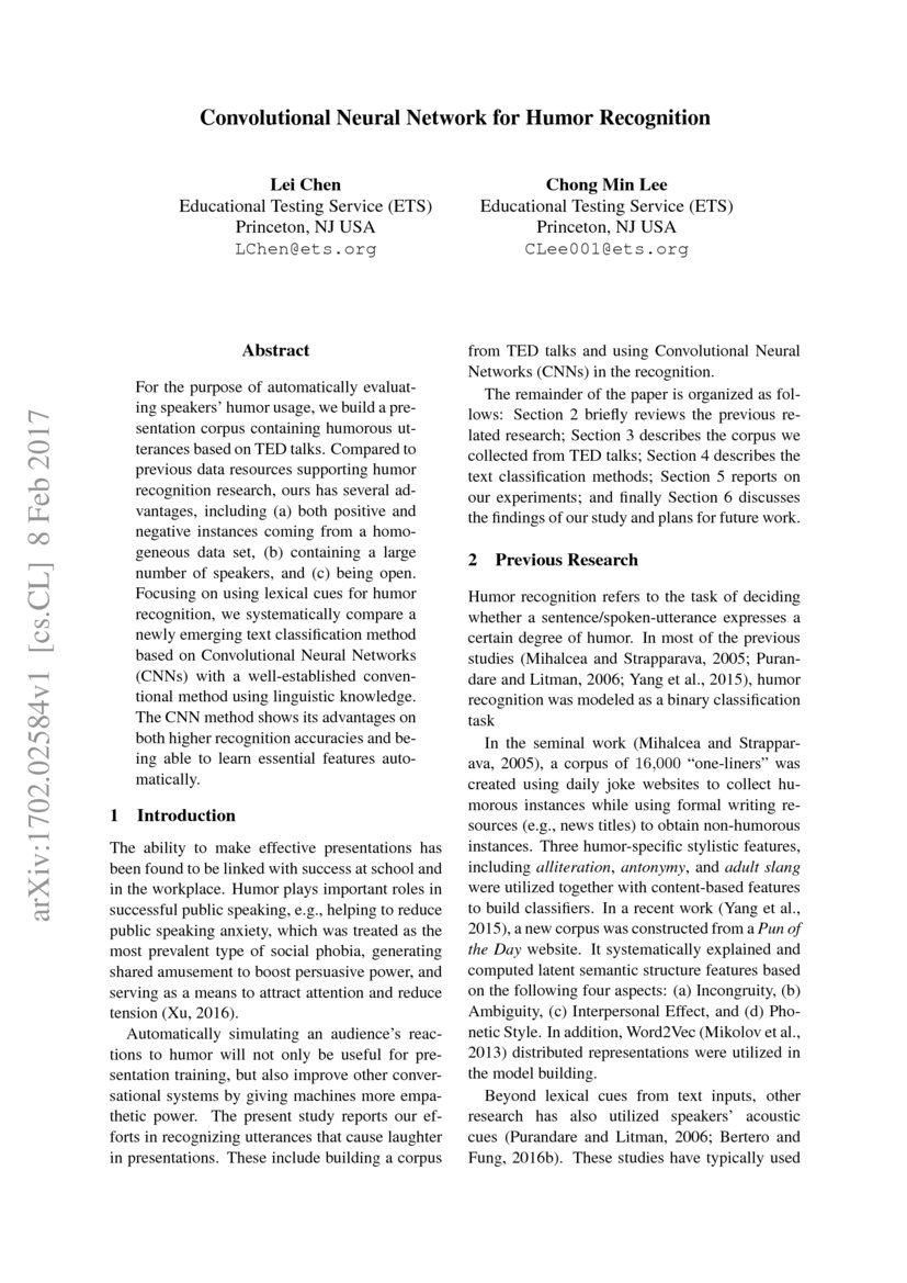 Predicting Audiences Laughter Using Convolutional Neural Network Deepai