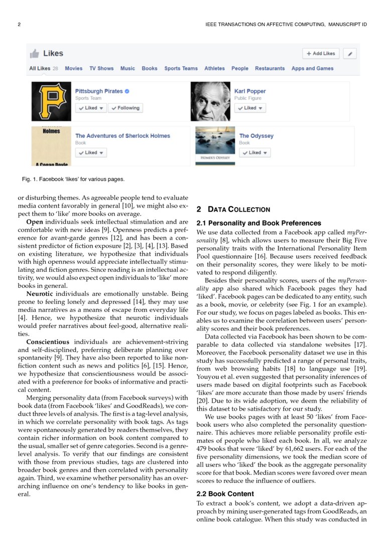 Predicting Personality From Book Preferences With User Generated