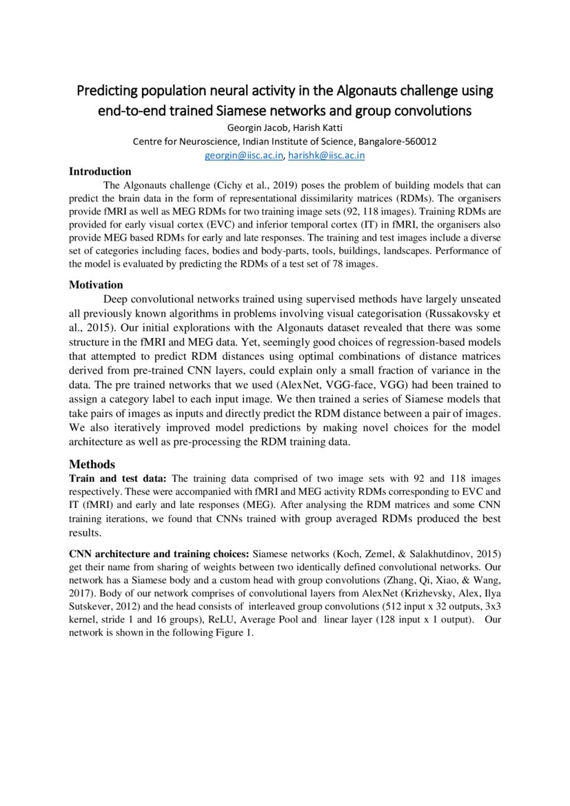 Predicting Population Neural Activity In The Algonauts Challenge Using