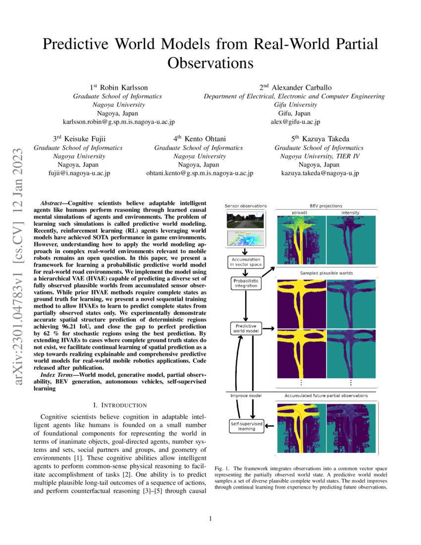 Predictive World Models from Real-World Partial Observations | DeepAI