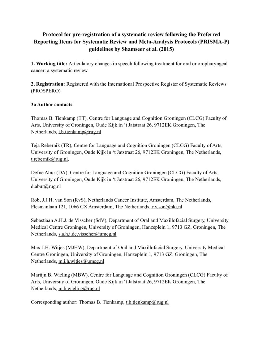 Preregistered protocol for: Articulatory changes in speech following ...