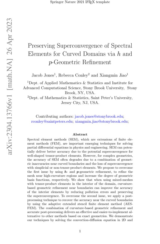 Preserving Superconvergence Of Spectral Elements For Curved Domains Via H And P Geometric 