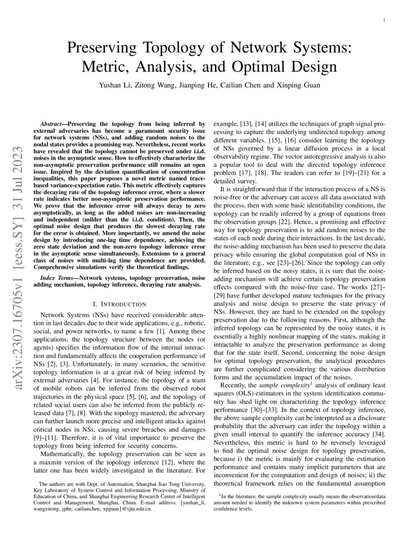 Preserving Topology of Network Systems: Metric, Analysis, and Optimal Design | DeepAI