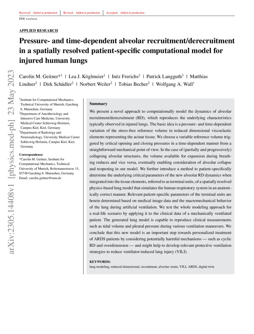 Pressure- and time-dependent alveolar recruitment/derecruitment in a spatially resolved patient ...
