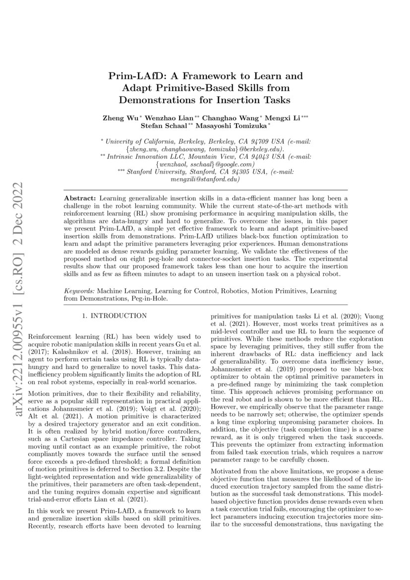 Prim-LAfD: A Framework to Learn and Adapt Primitive-Based Skills from ...