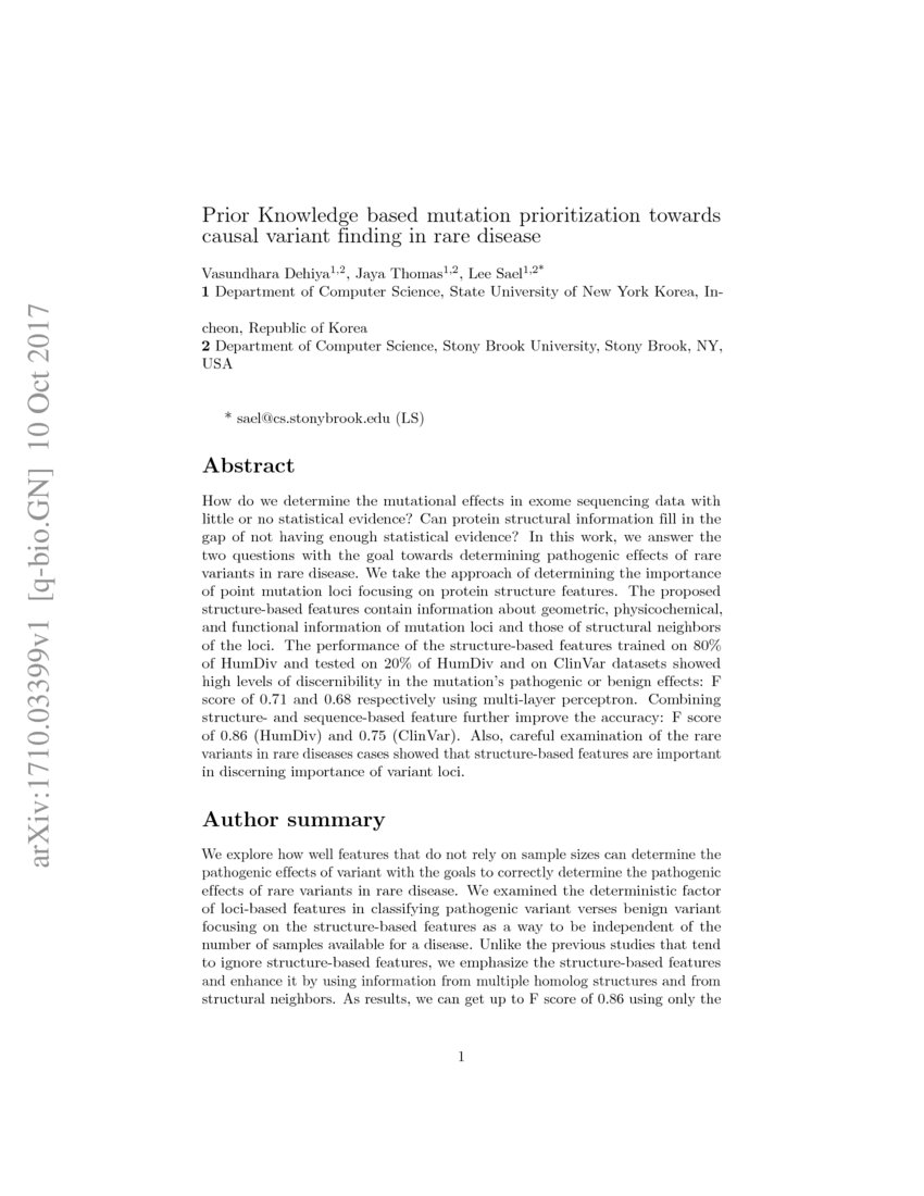 Prior Knowledge Based Mutation Prioritization Towards Causal Variant