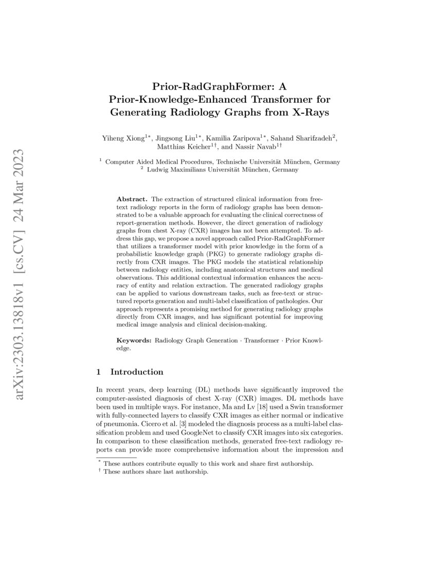 Prior-RadGraphFormer: A Prior-Knowledge-Enhanced Transformer for ...