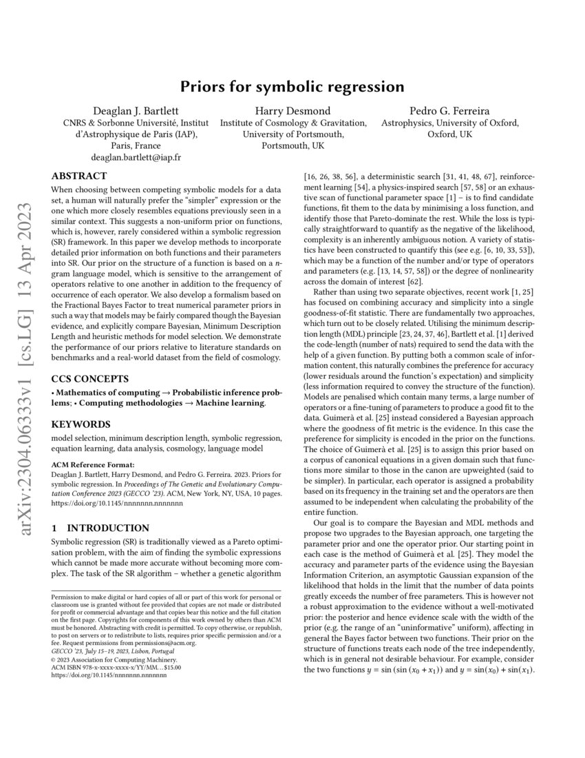 Priors for symbolic regression | DeepAI