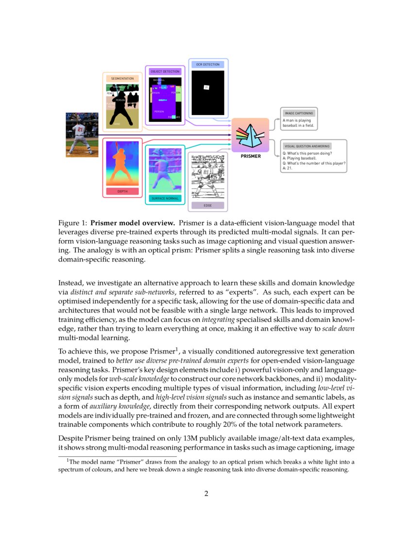Prismer: A Vision-Language Model with An Ensemble of Experts | DeepAI