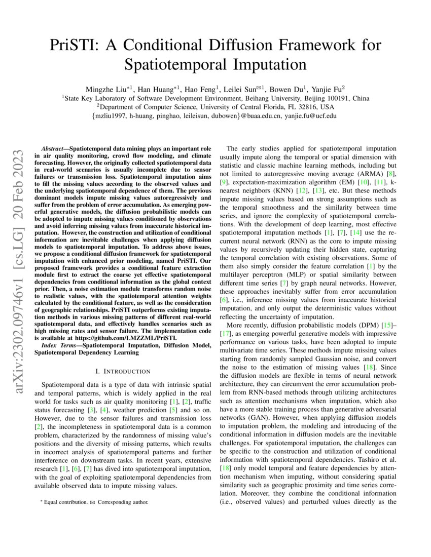 PriSTI: A Conditional Diffusion Framework for Spatiotemporal Imputation ... PriSTI: A Conditional Diffusion Framework for Spatiotemporal Imputation ...