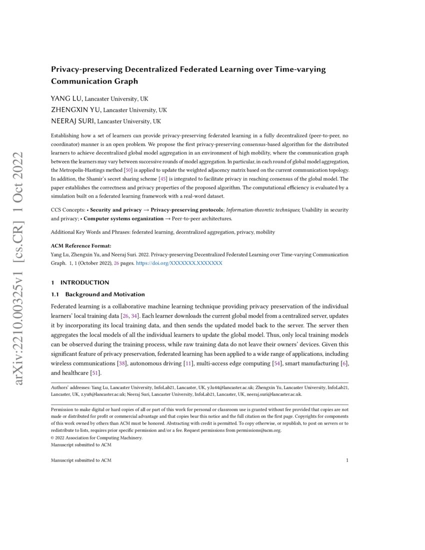 Privacy-preserving Decentralized Federated Learning over Time-varying ... Privacy-preserving Decentralized Federated Learning over Time-varying ...