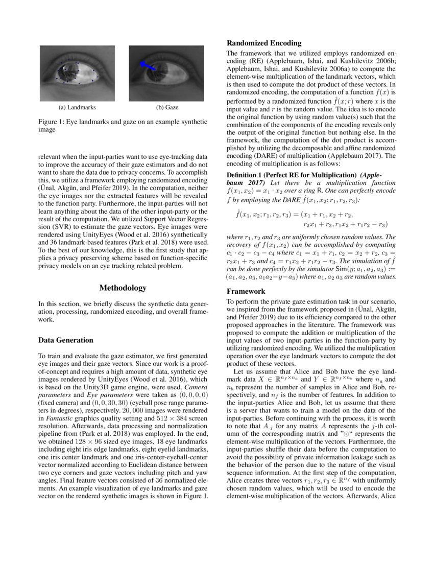 Privacy Preserving Gaze Estimation Using Synthetic Images Via A