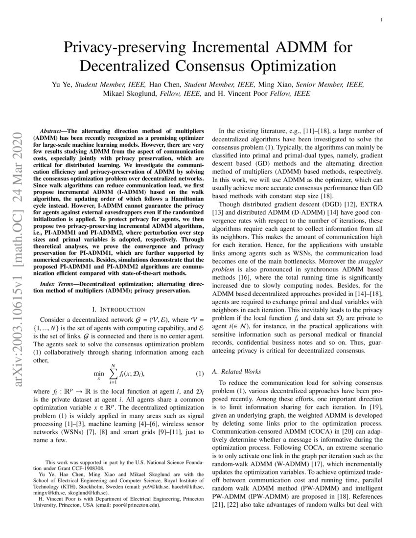 Privacy Preserving Incremental Admm For Decentralized Consensus