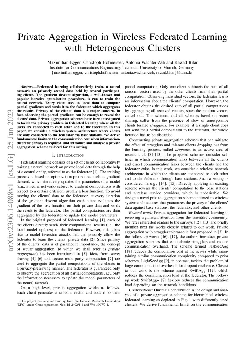 Private Aggregation In Wireless Federated Learning With Heterogeneous Clusters Deepai 2111
