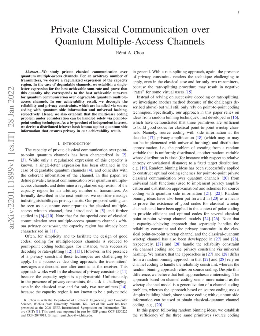 Private Classical Communication over Quantum Multiple-Access Channels | DeepAI
