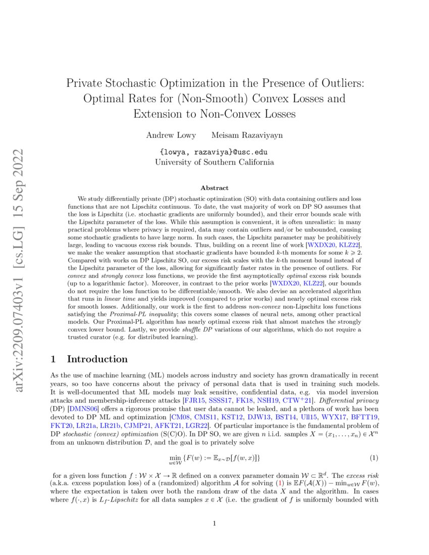 Private Stochastic Optimization In The Presence Of Outliers Optimal Rates For Non Smooth