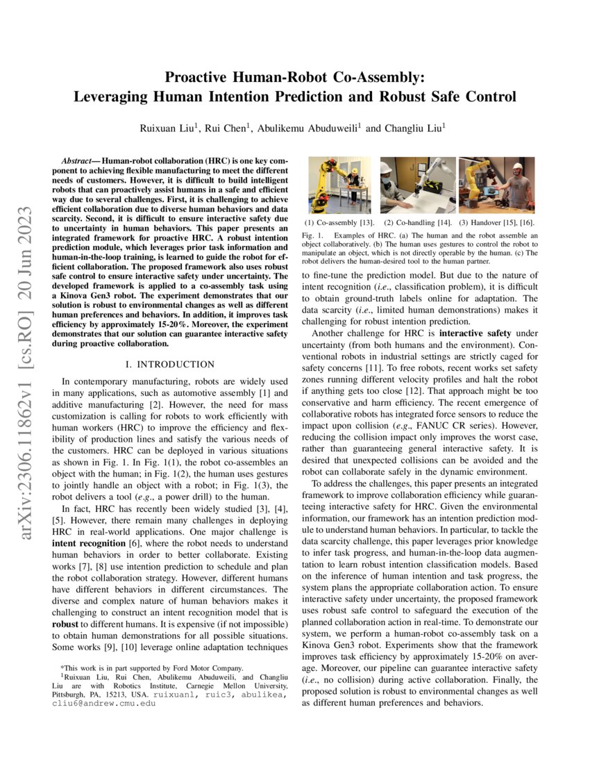 Proactive Human Robot Co Assembly Leveraging Human Intention