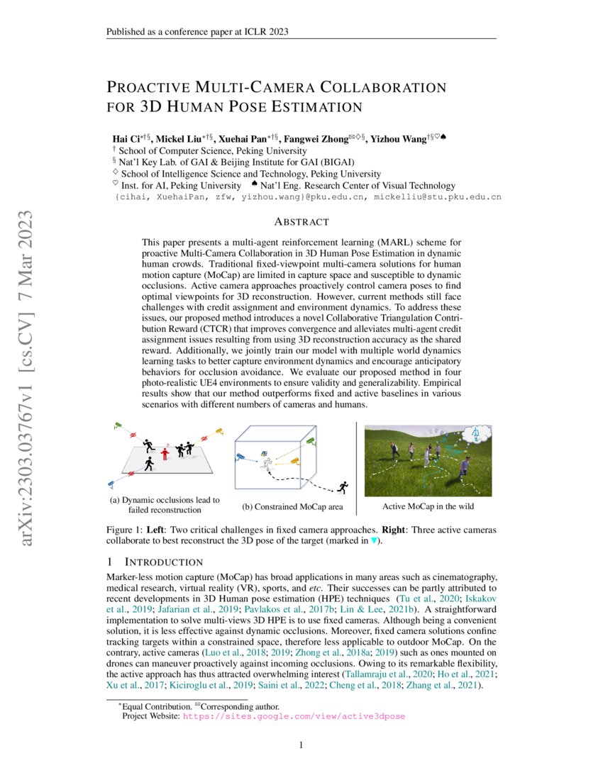 Proactive Multi Camera Collaboration For 3d Human Pose Estimation Deepai