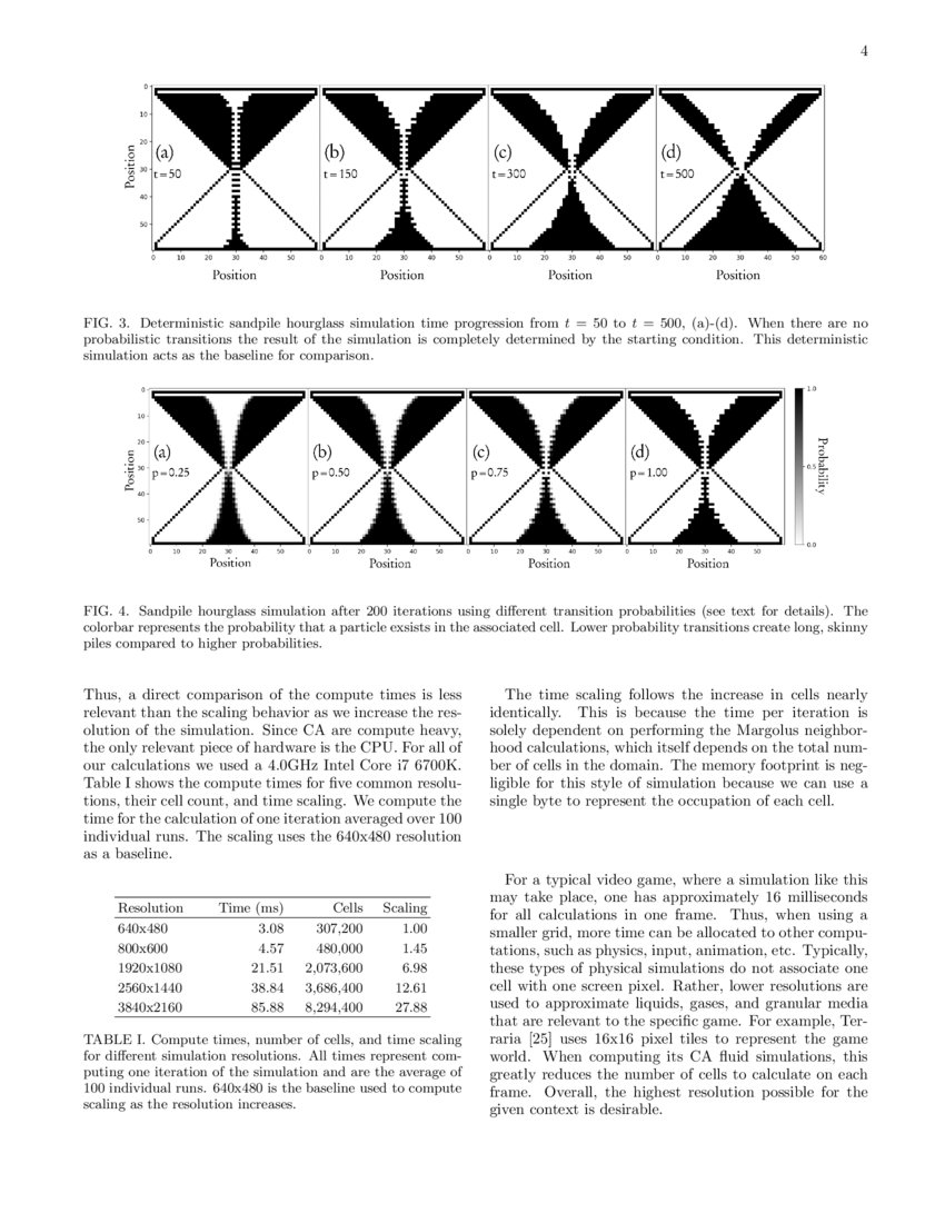 Probabilistic Cellular Automata for Granular Media in Video Games | DeepAI