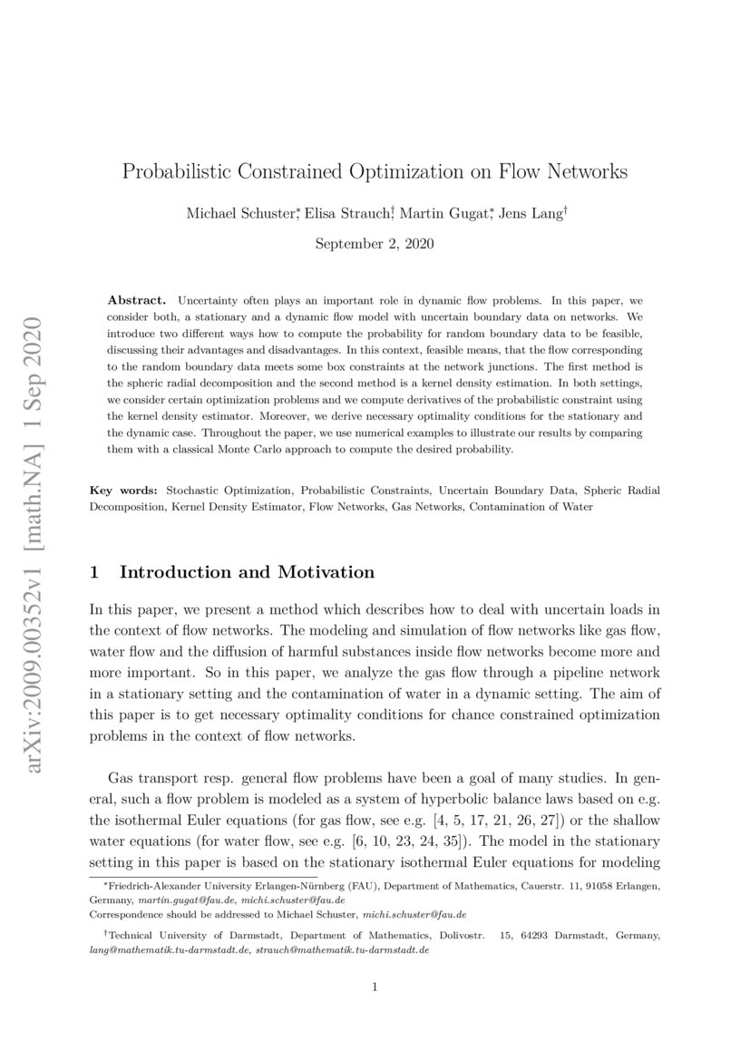 Probabilistic Constrained Optimization on Flow Networks | DeepAI Probabilistic Constrained Optimization on Flow Networks | DeepAI