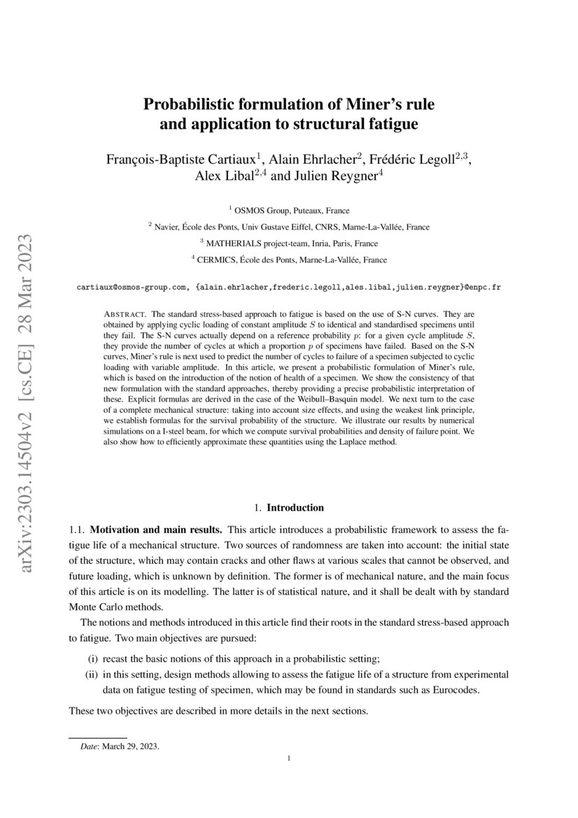 Probabilistic formulation of Miner's rule and application to structural ...