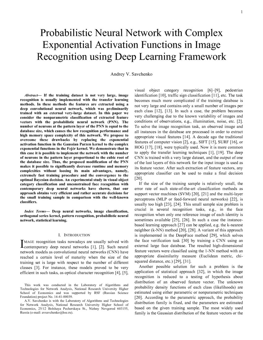Probabilistic Neural Network with Complex Exponential Activation ...