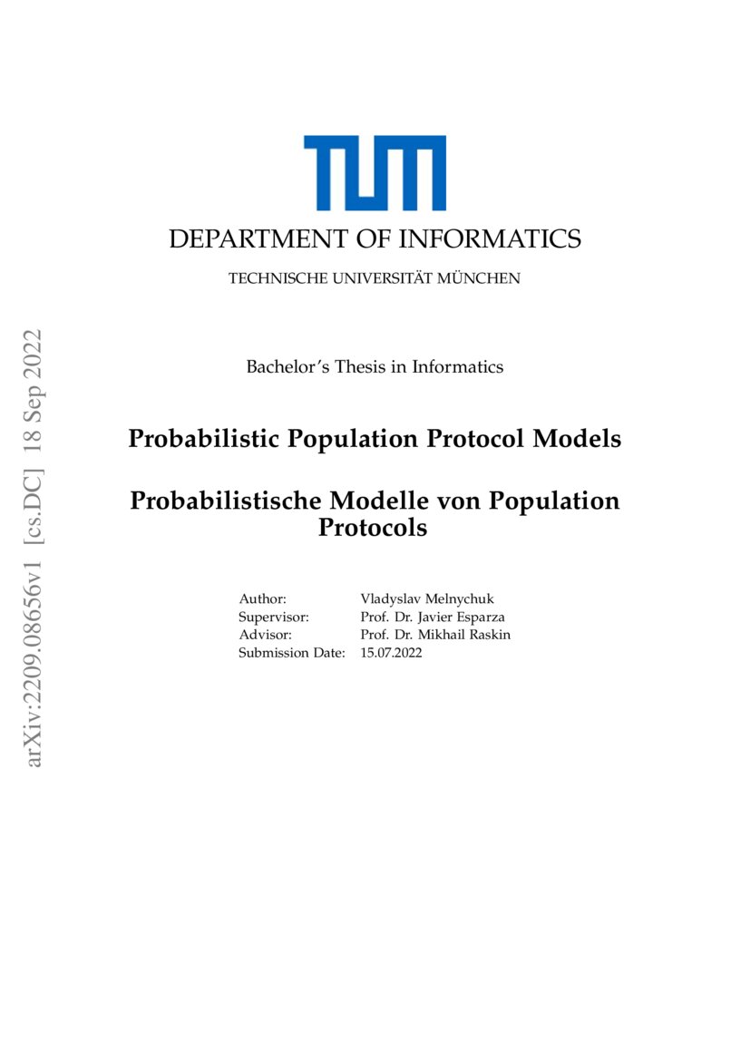 Probabilistic Population Protocol Models | DeepAI
