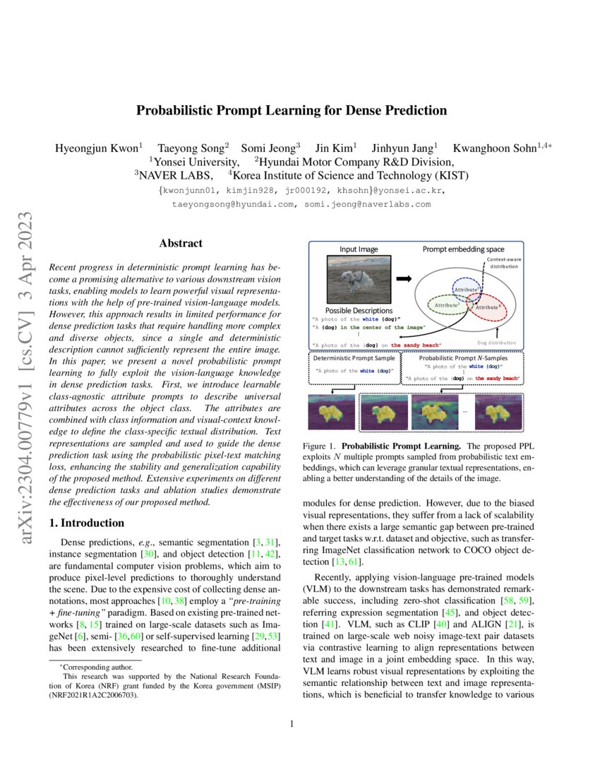 Probabilistic Prompt Learning for Dense Prediction | DeepAI