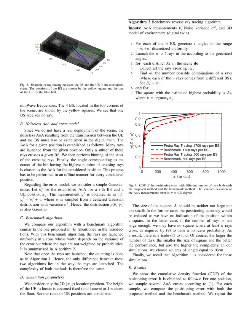 Probabilistic Ray-Tracing Aided Positioning at mmWave frequencies | DeepAI