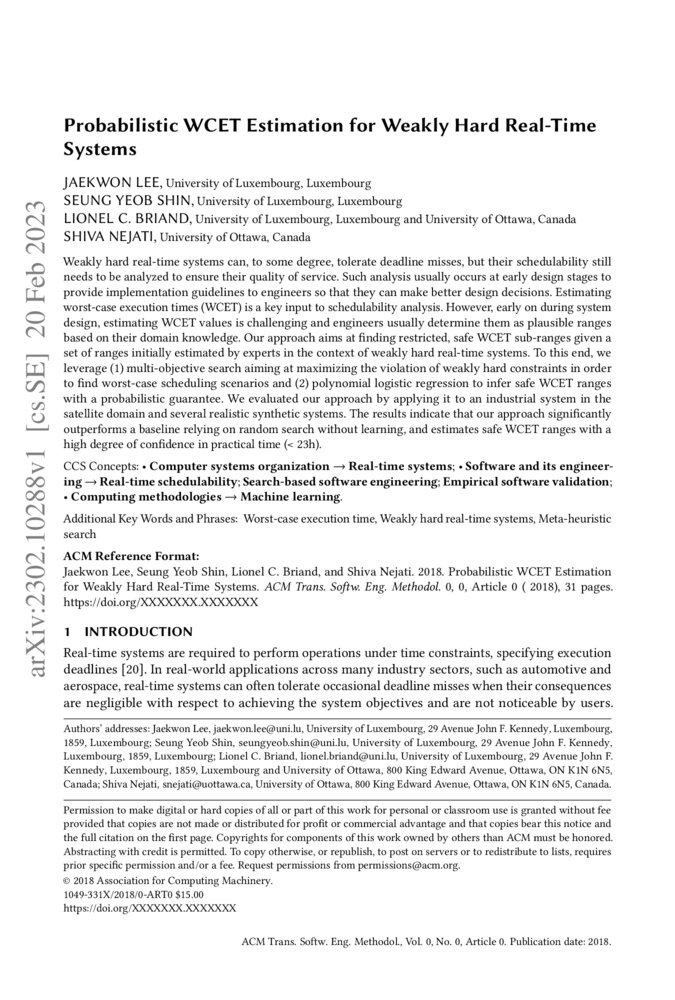 Probabilistic WCET Estimation for Weakly Hard Real-Time Systems | DeepAI Probabilistic WCET Estimation for Weakly Hard Real-Time Systems | DeepAI