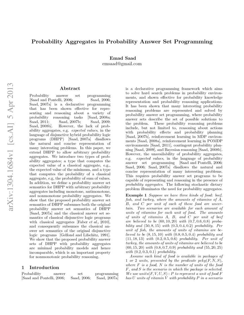 probability-aggregates-in-probability-answer-set-programming-deepai