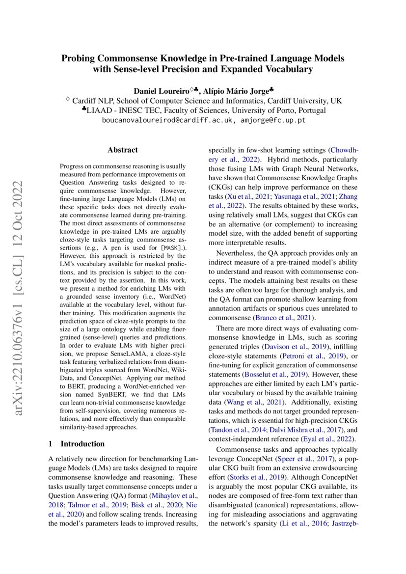 Probing Commonsense Knowledge In Pre Trained Language Models With Sense Level Precision And