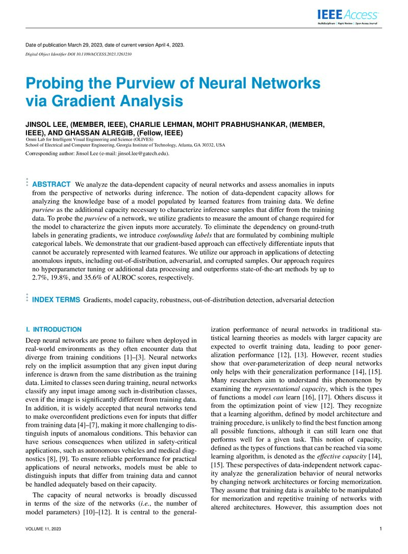 Probing The Purview Of Neural Networks Via Gradient Analysis Deepai