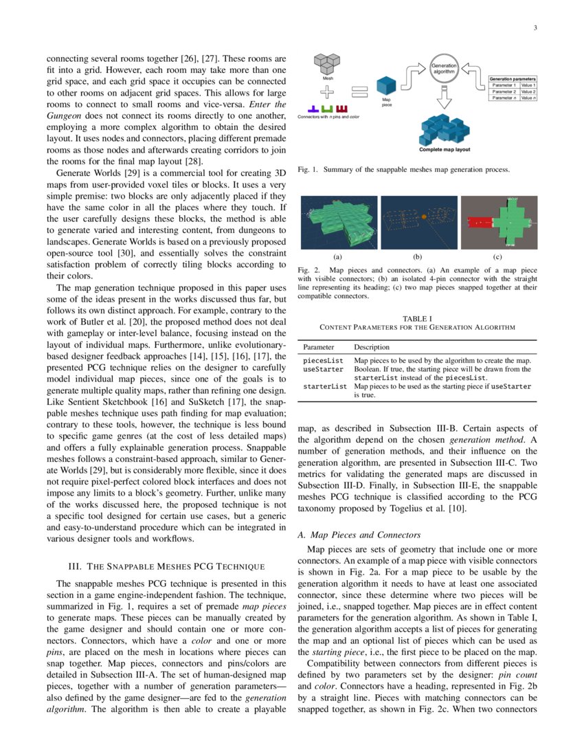 Procedural Generation of 3D Maps with Snappable Meshes | DeepAI