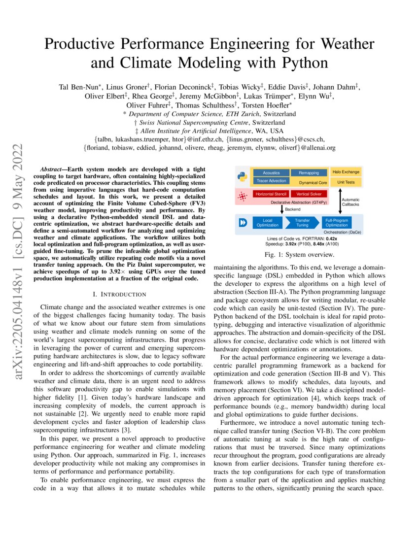 Productive Performance Engineering for Weather and Climate Modeling ...