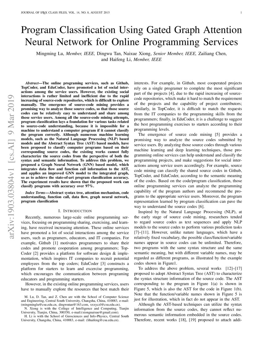 Program Classification Using Gated Graph Attention Neural Network For