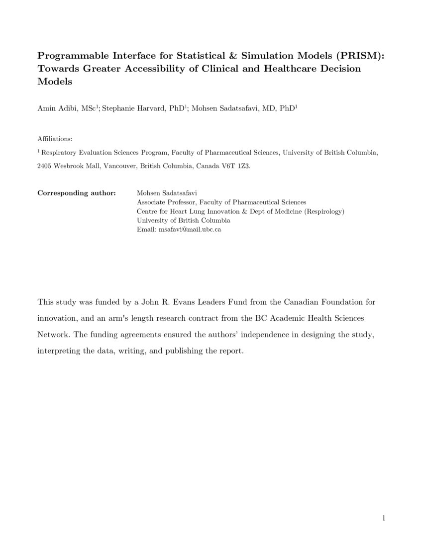 Programmable Interface for Statistical Simulation Models (PRISM): Towards Greater Accessibility ...