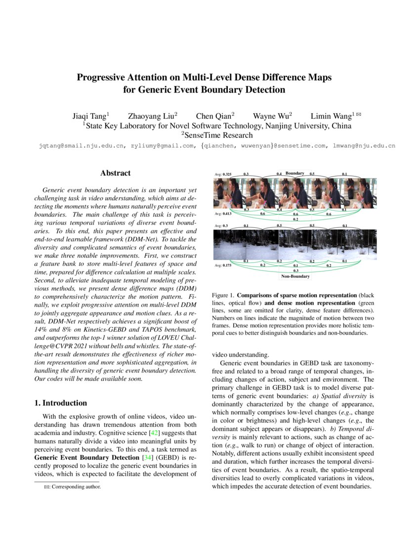 Progressive Attention on Multi-Level Dense Difference Maps for Generic Event Boundary Detection ...