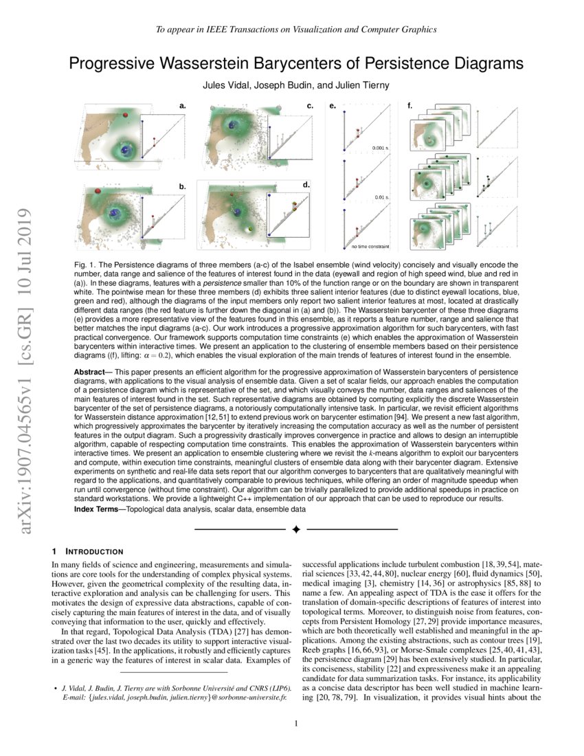 Progressive Wasserstein Barycenters Of Persistence Diagrams Deepai 