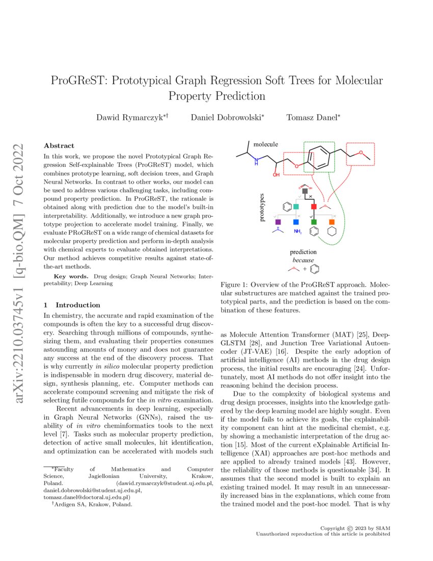Progrest Prototypical Graph Regression Soft Trees For Molecular Property Prediction Deepai