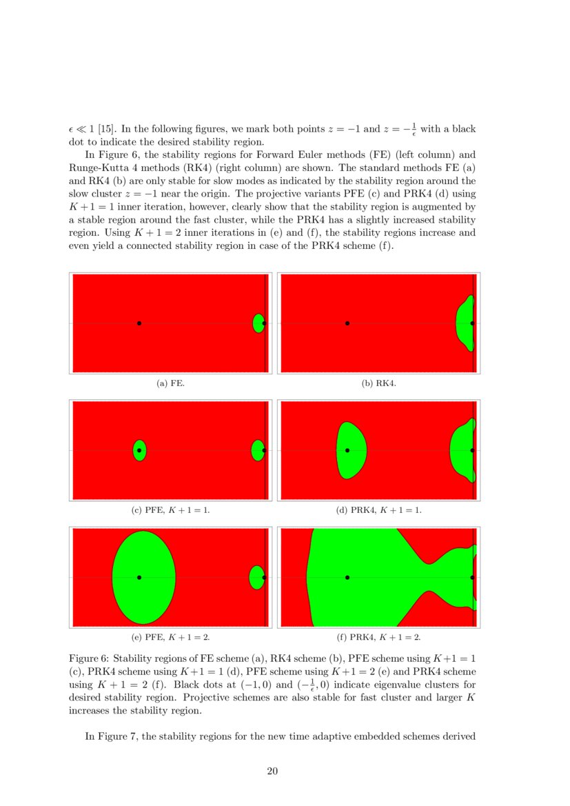Projective Integration Methods In The Runge Kutta Framework And The Extension To Adaptivity In 