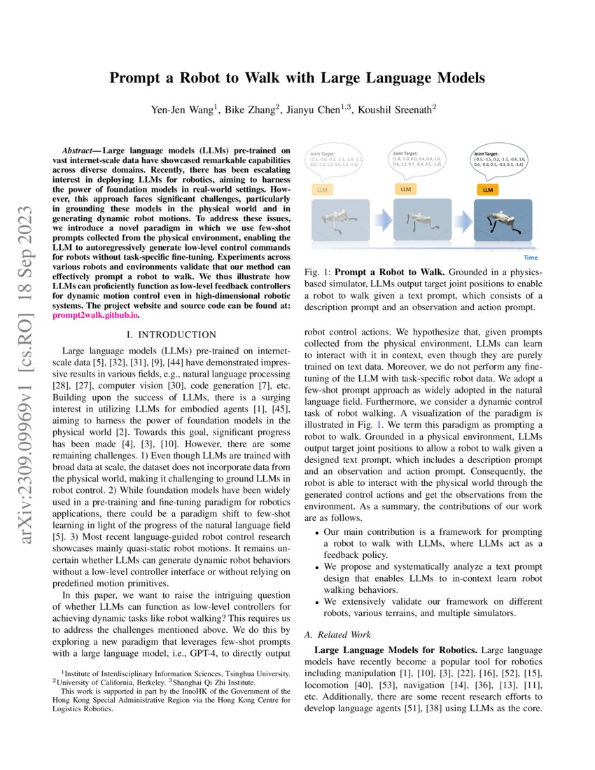 Prompt a Robot to Walk with Large Language Models | DeepAI