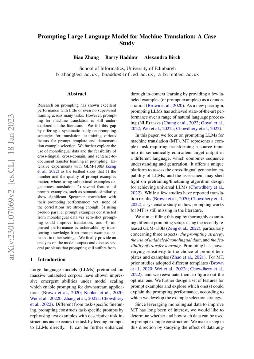Prompting Large Language Model for Machine Translation: A Case Study | DeepAI